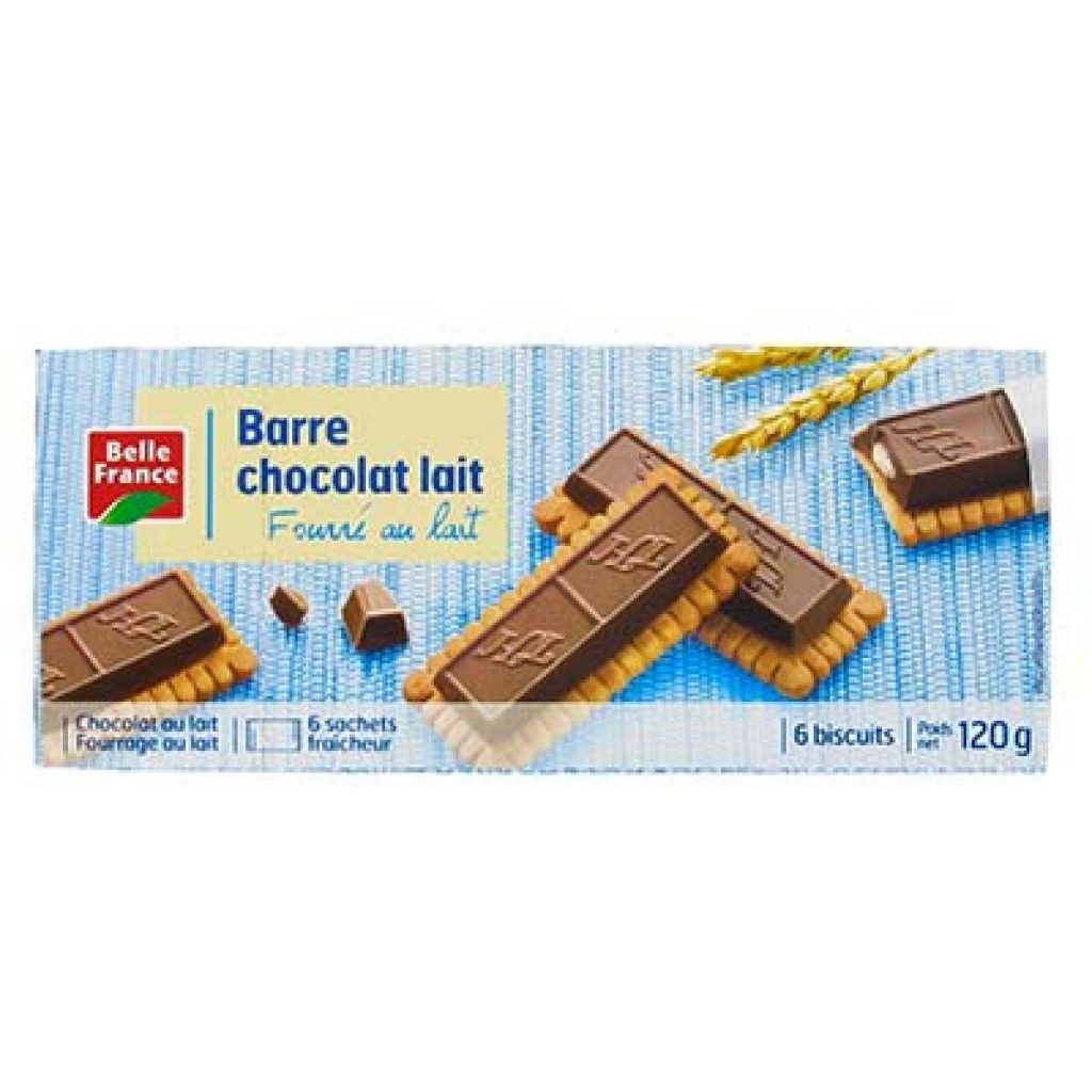 BARRES BISCUITS X6 CHOCOLAT LAIT BELLE FRANCE - Boutique CABF